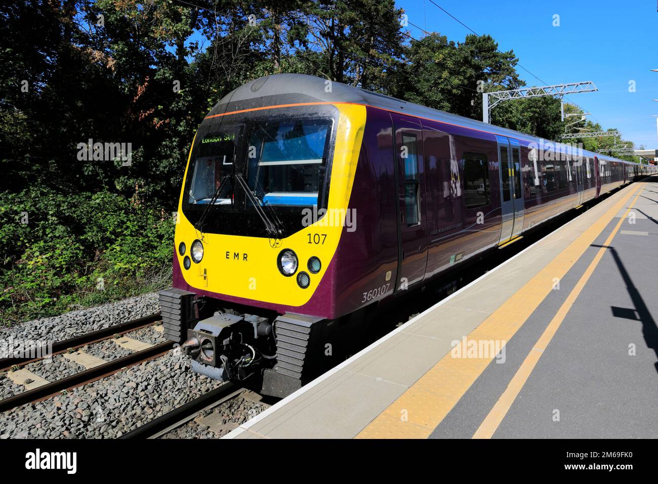 East Midlands Railway 360107 train at Corby Railway Station ...