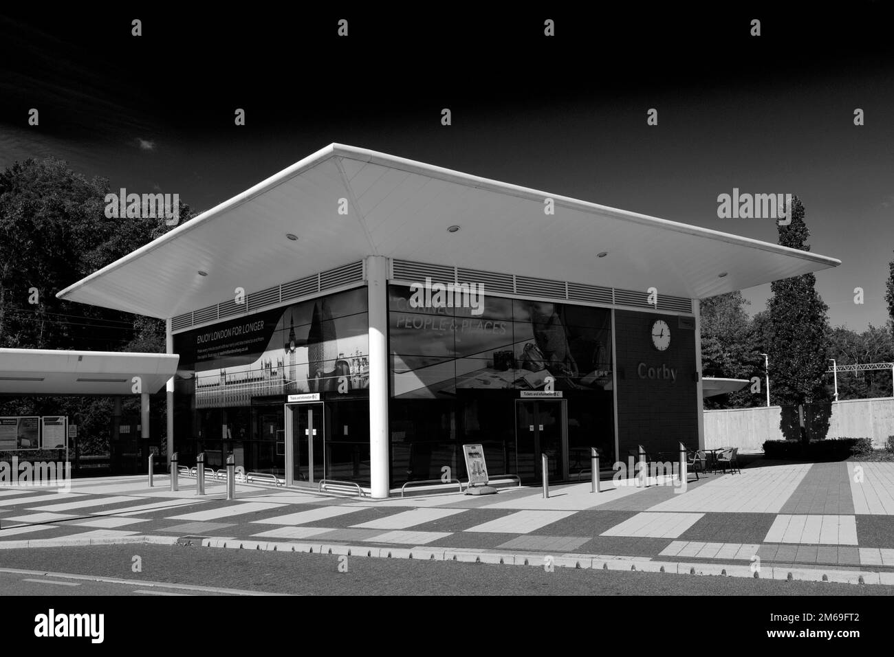 Exterior of Corby Railway Station, Northamptonshire County, England ...