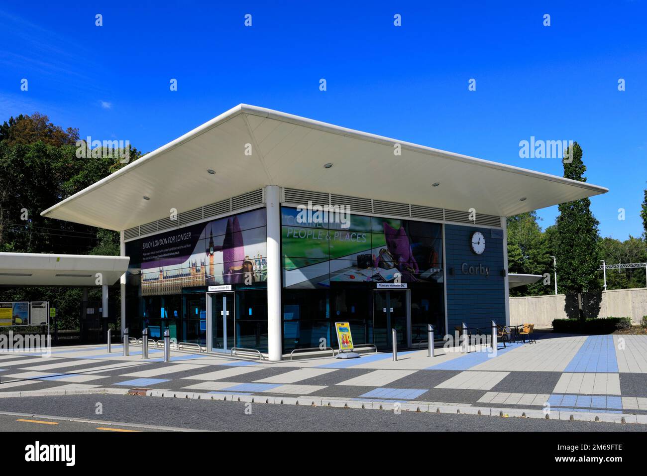 Exterior of Corby Railway Station, Northamptonshire County, England ...