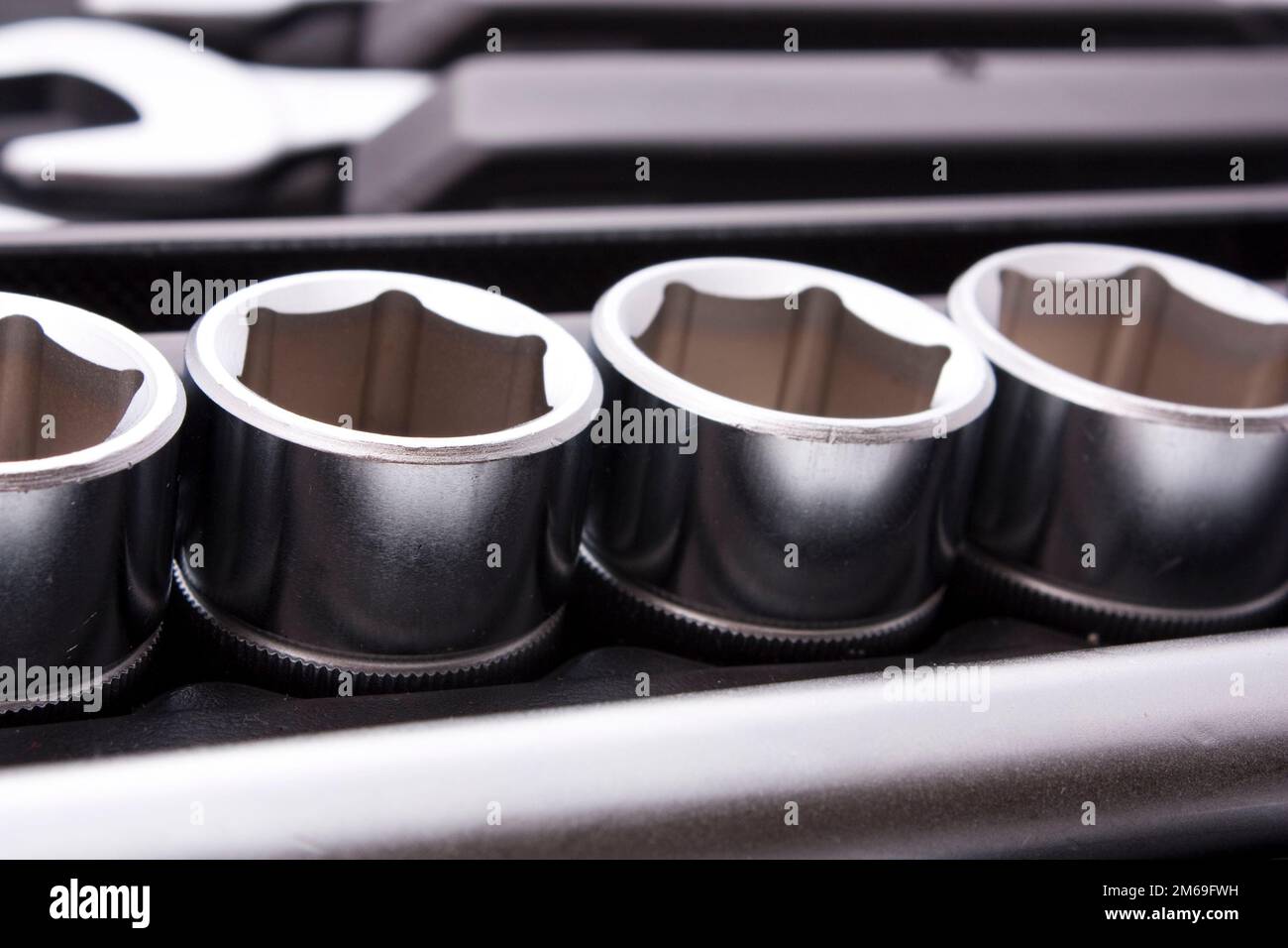 Kit of metallic tools Stock Photo - Alamy