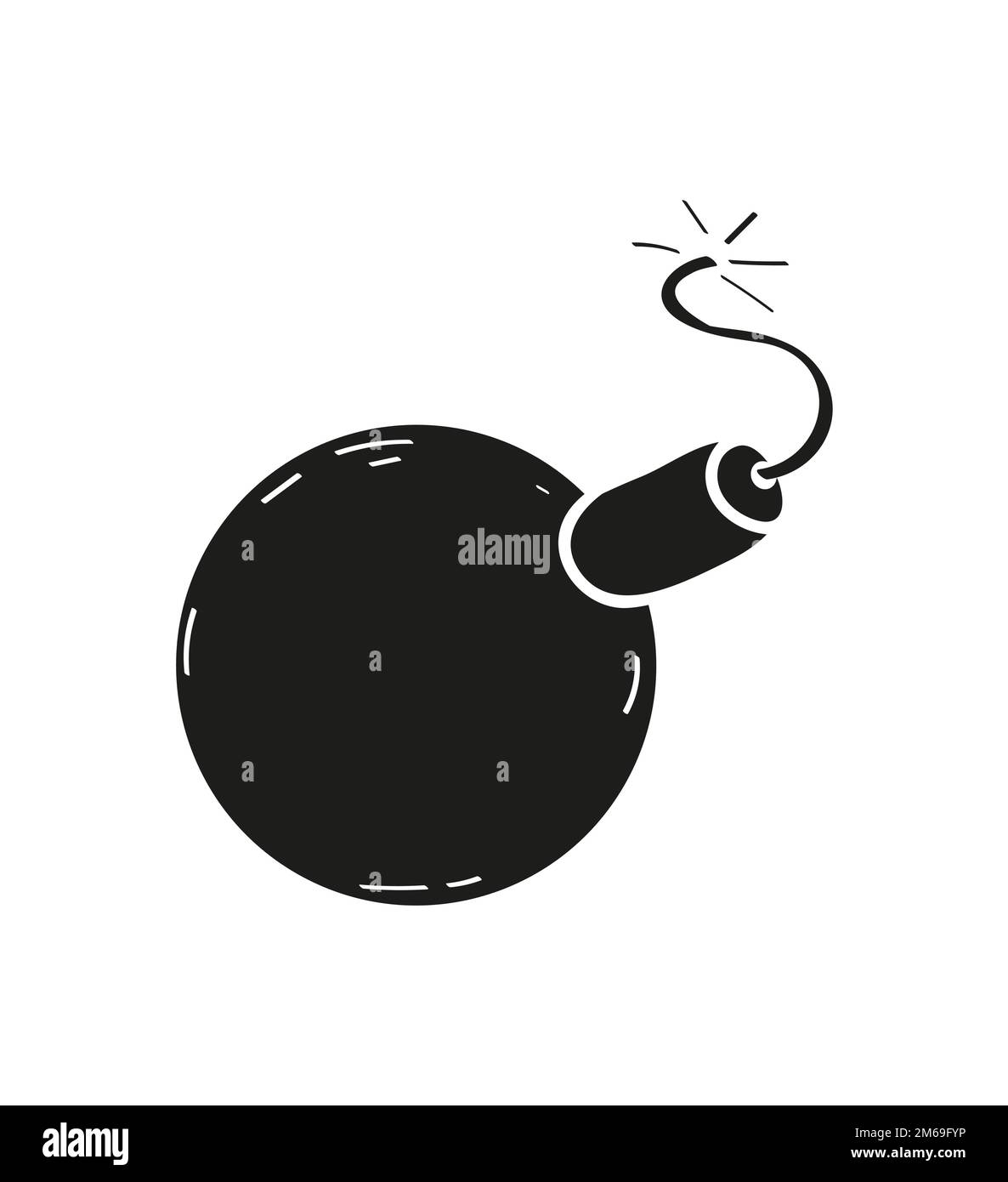 Dynamite icon vector in doodle style Bomb sign. Metaphor of negative ...