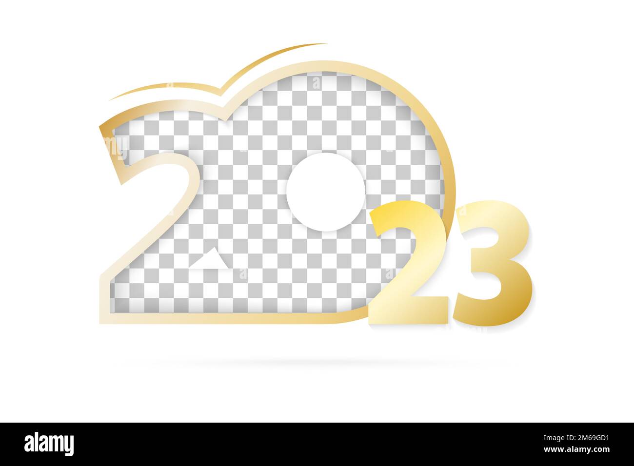 Year 2023 with place for image, vector golden template Stock Vector ...