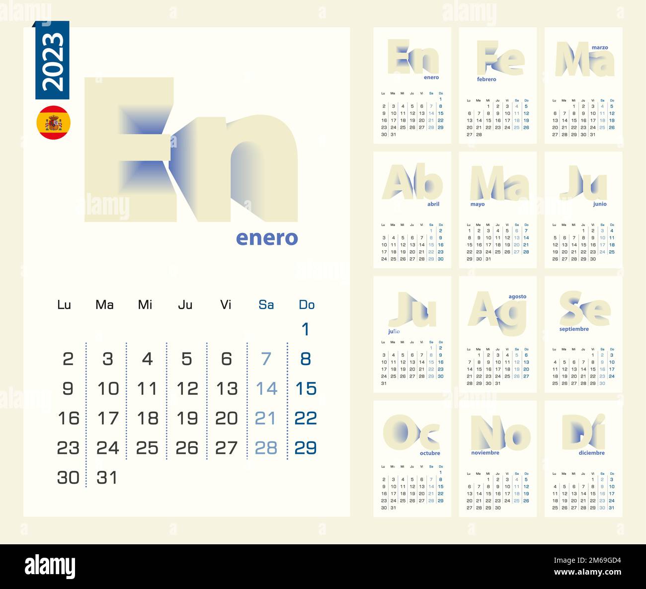 Calendario vector vectors hi-res stock photography and images - Alamy