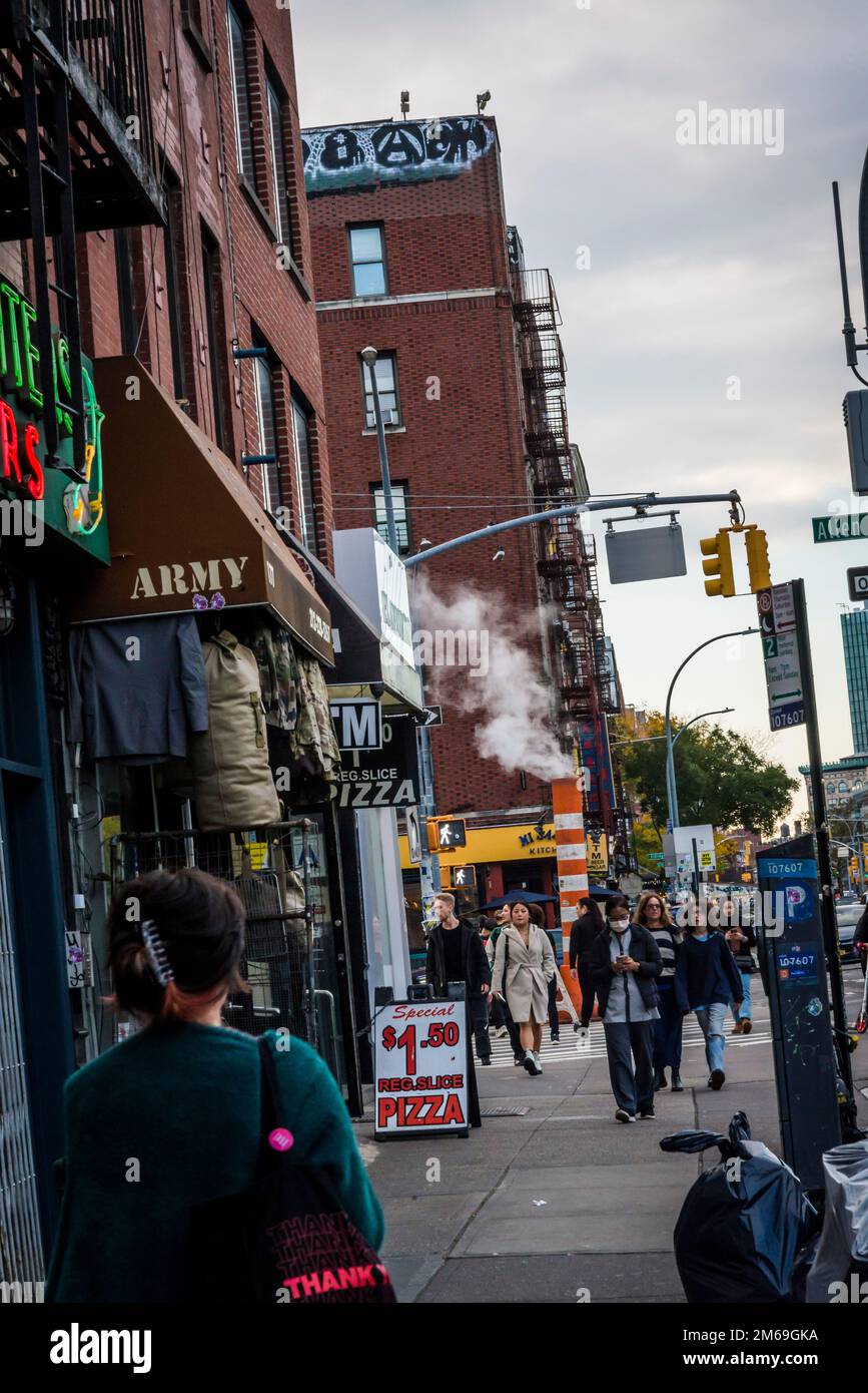 E Houston St, The Bowery, a historic neighbourhood in the Lower East ...