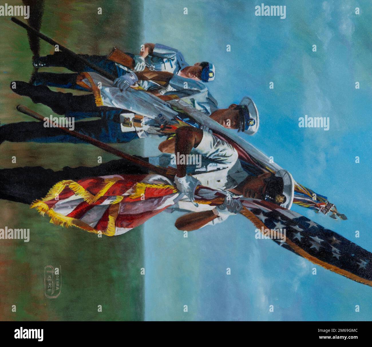 Three members of a Coast Guard Color Guard at Sector Maryland-National ...