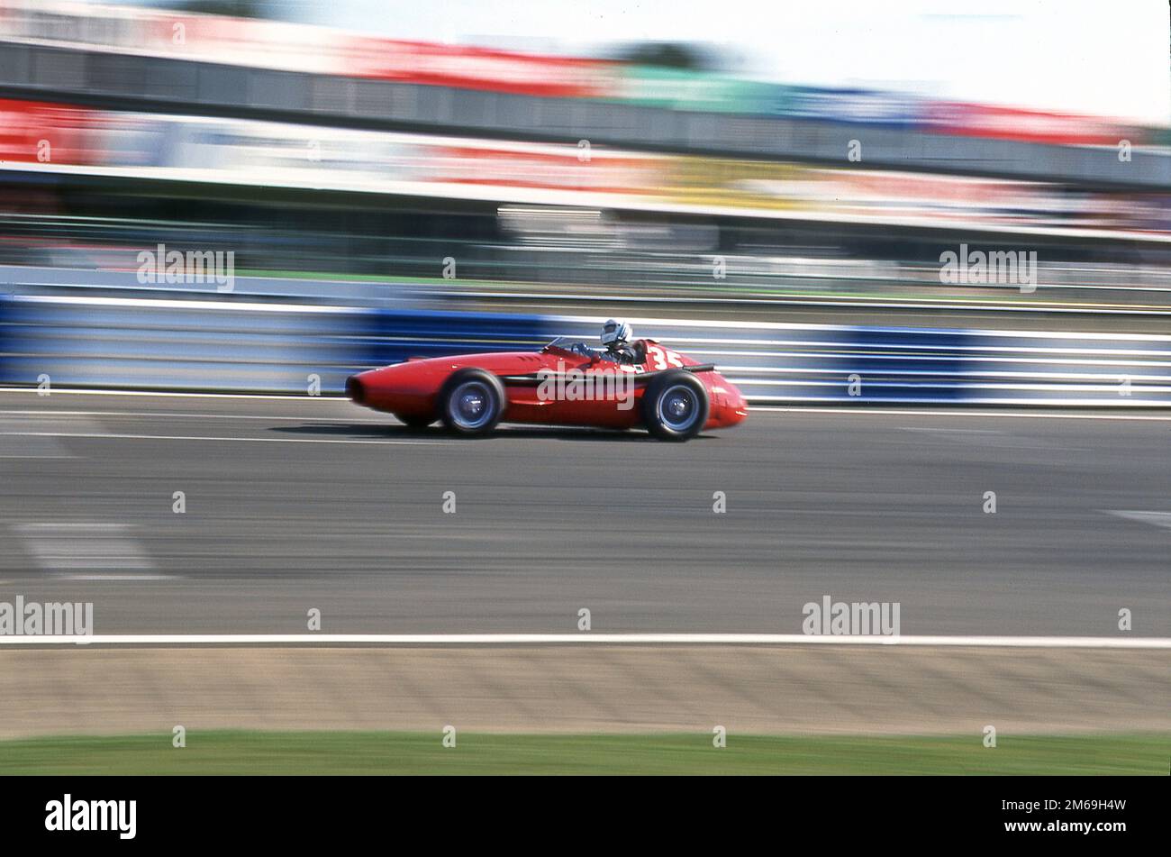 Nick Mason in his 1957 Maserati 250F at the Coys Historic Festival ...