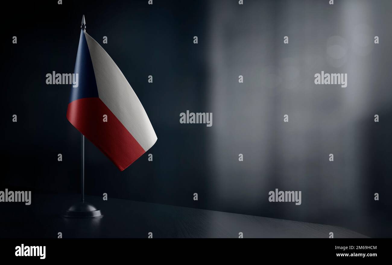Small national flag of the Czechia on a black background Stock Photo ...