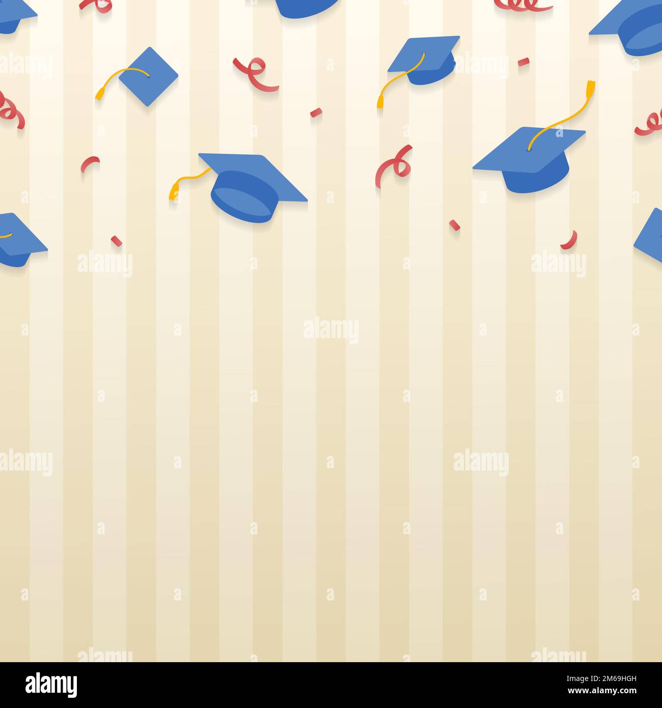 Graduation background with mortar boards vector Stock Vector Image ...