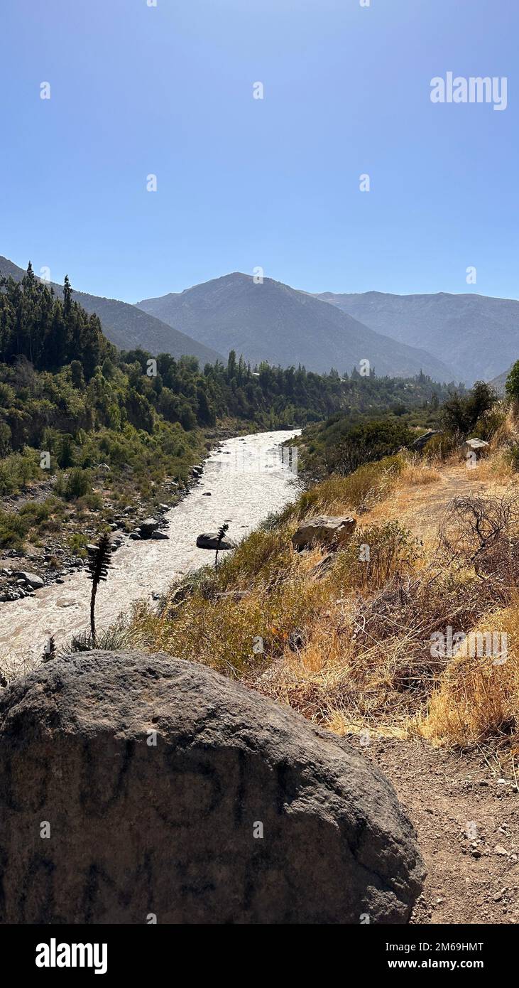 Maipo River in San Jose del Maipo - Chile Stock Photo - Alamy