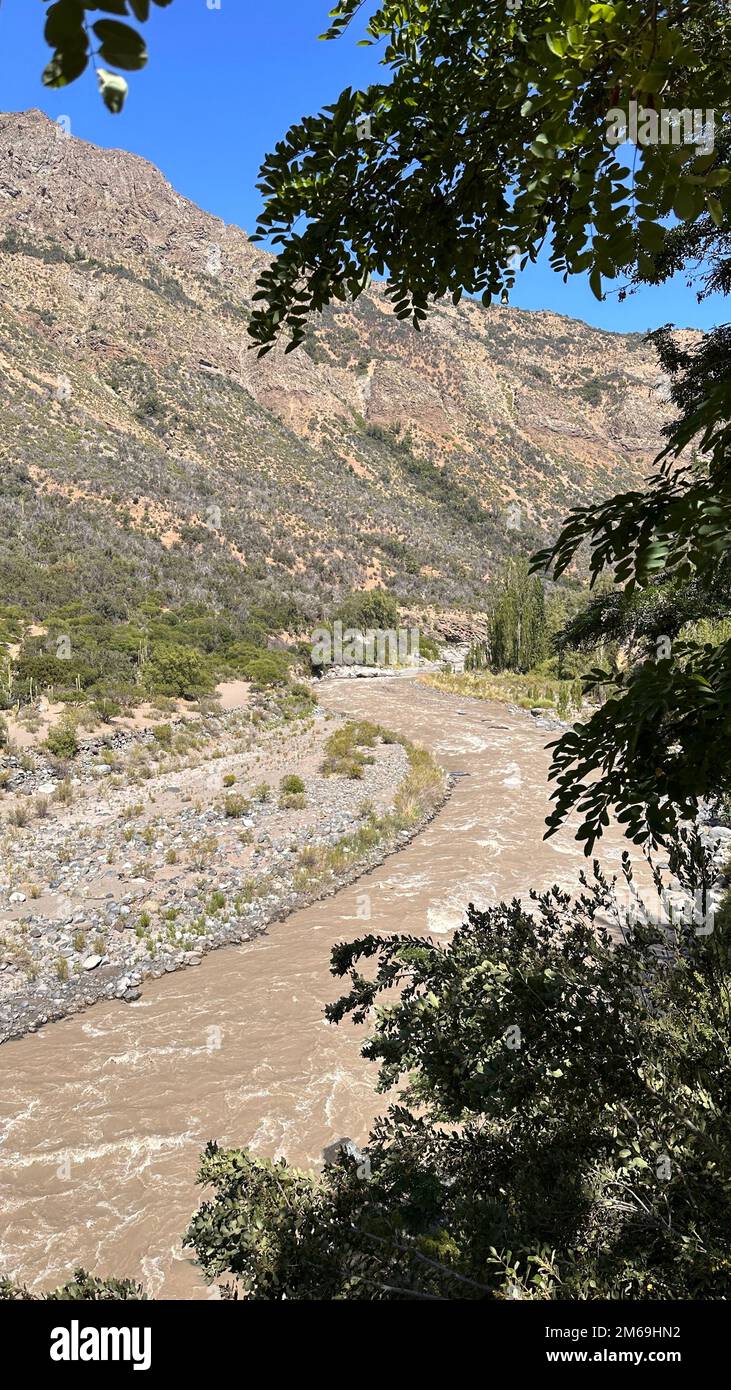Maipo River in San Jose del Maipo - Chile Stock Photo - Alamy