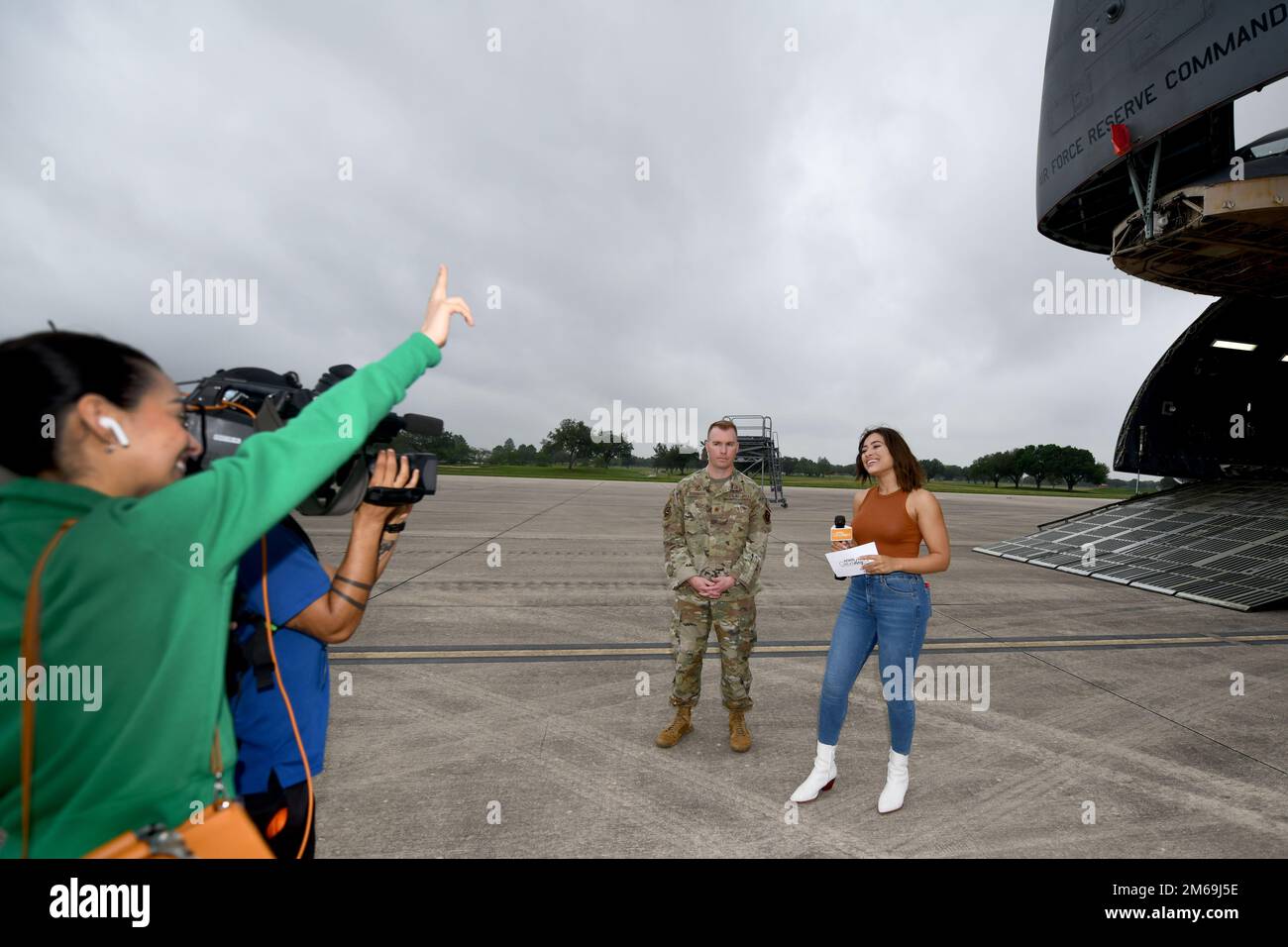 Danielle Ojeda, KENS 5 San Antonio associate producer, left, give the ...
