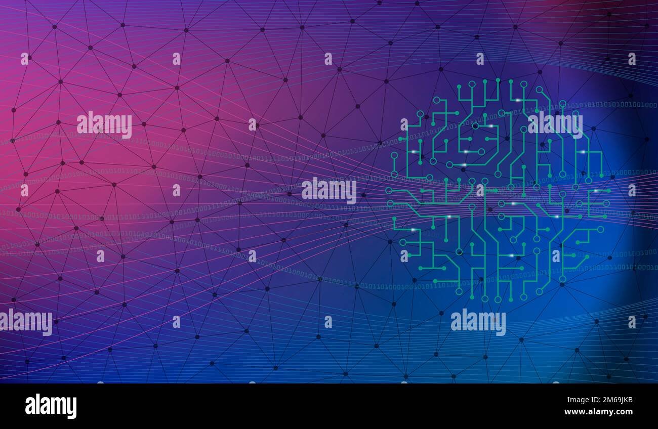 Big Data in Waves, Lines, binar code, pink, blue, green, Background for ...