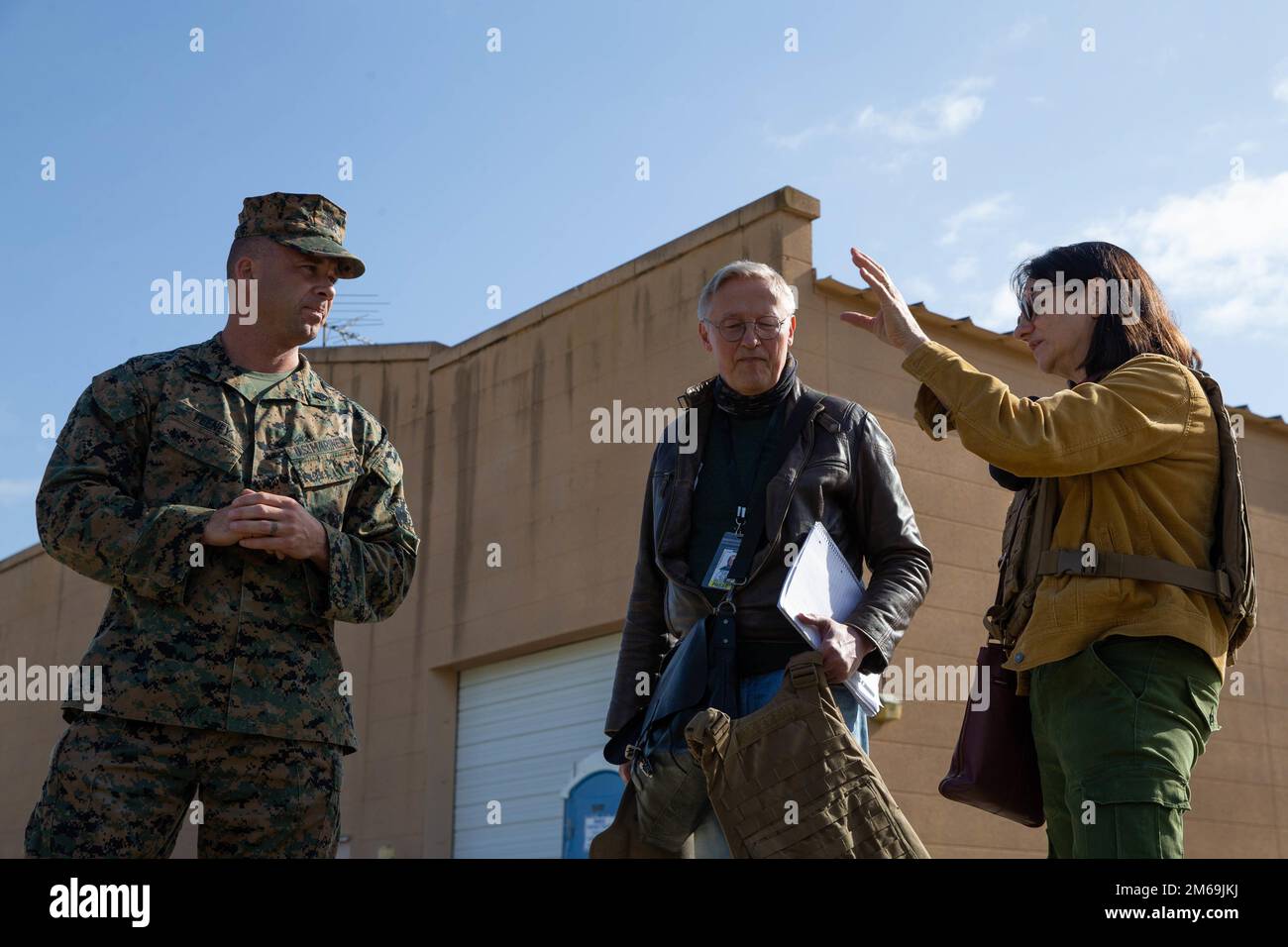 Adele Schmidt, a producer with the U.S. Department of State, left, and ...