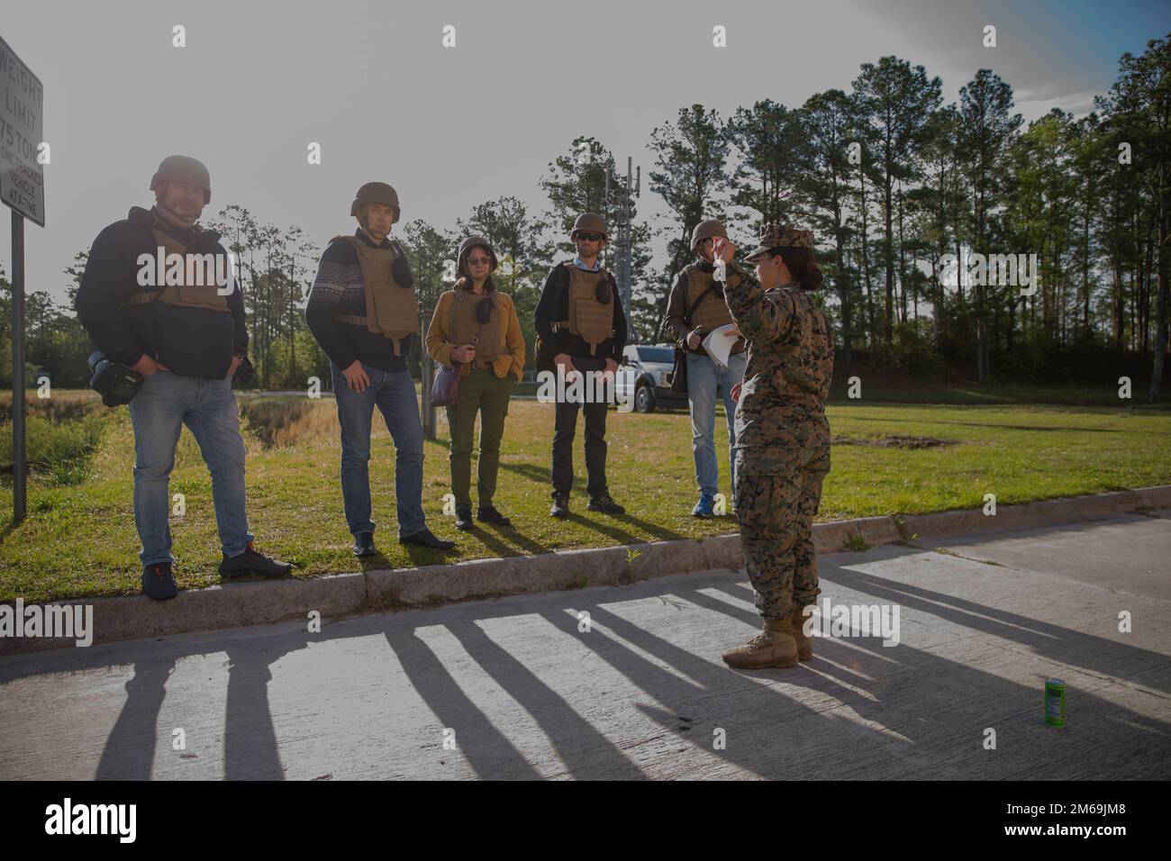 U.S. Marine Corps 1st Lt. Katie Hass, right, a motor transportation ...