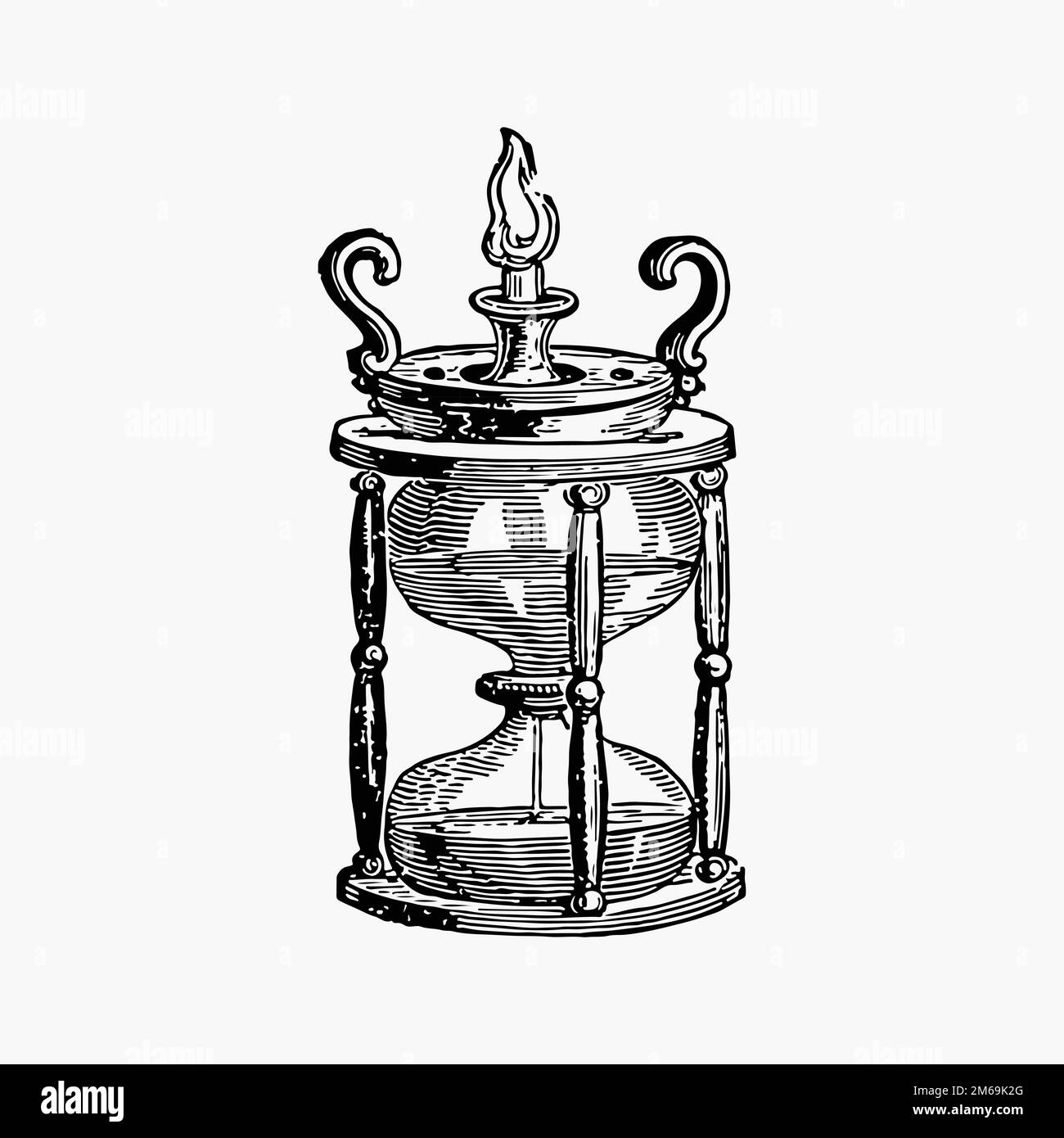 Hourglass and candle illustration vector Stock Vector Image & Art - Alamy