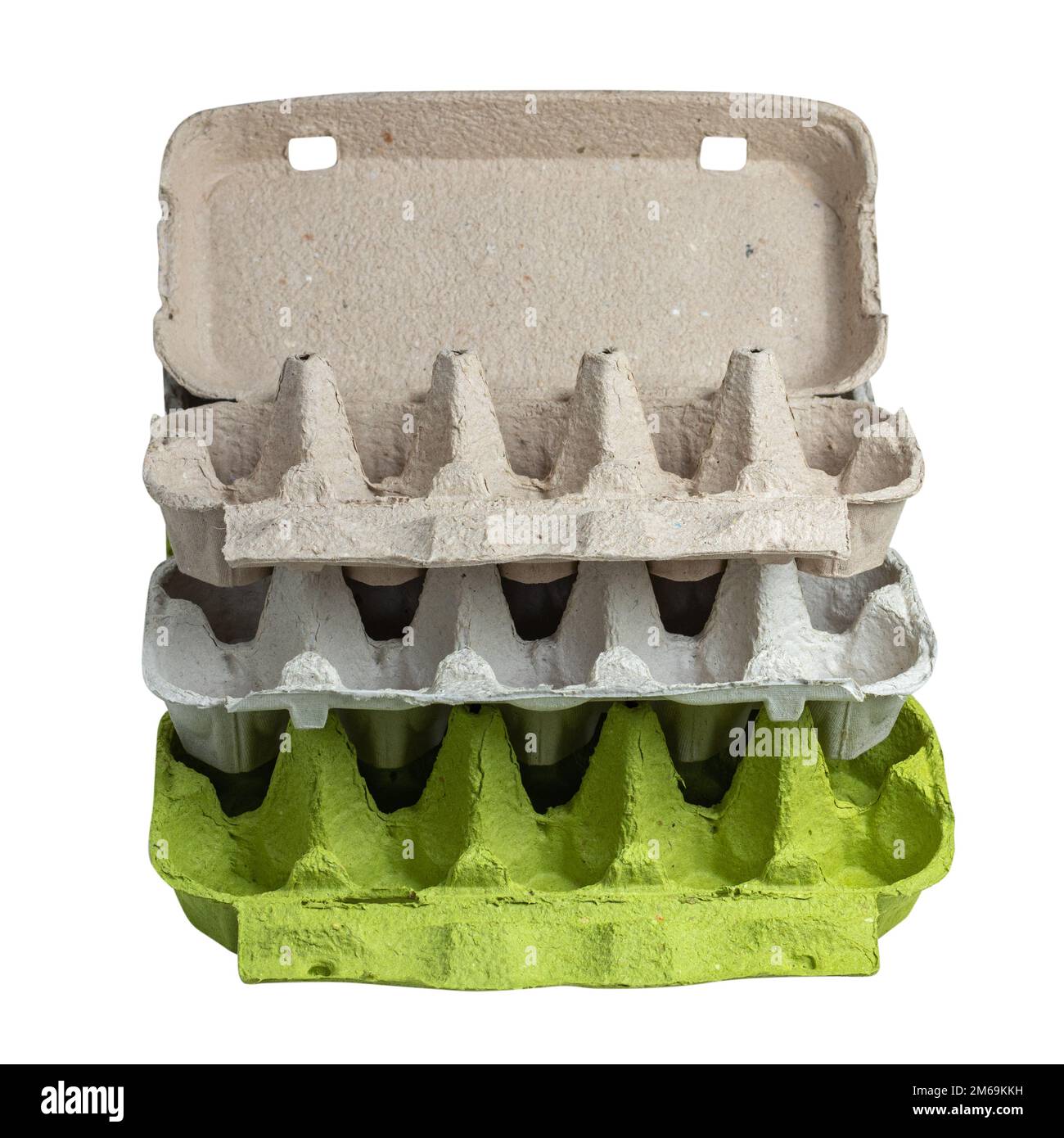 Stack cardboard packaging for eggs isolate on white Stock Photo - Alamy