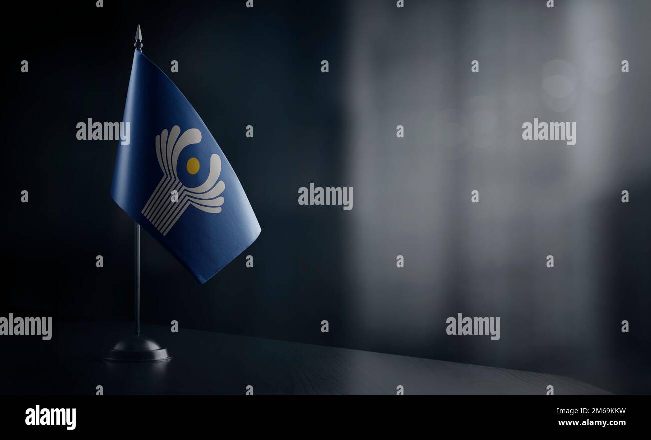 Small national flag of the CIS on a black background Stock Photo - Alamy