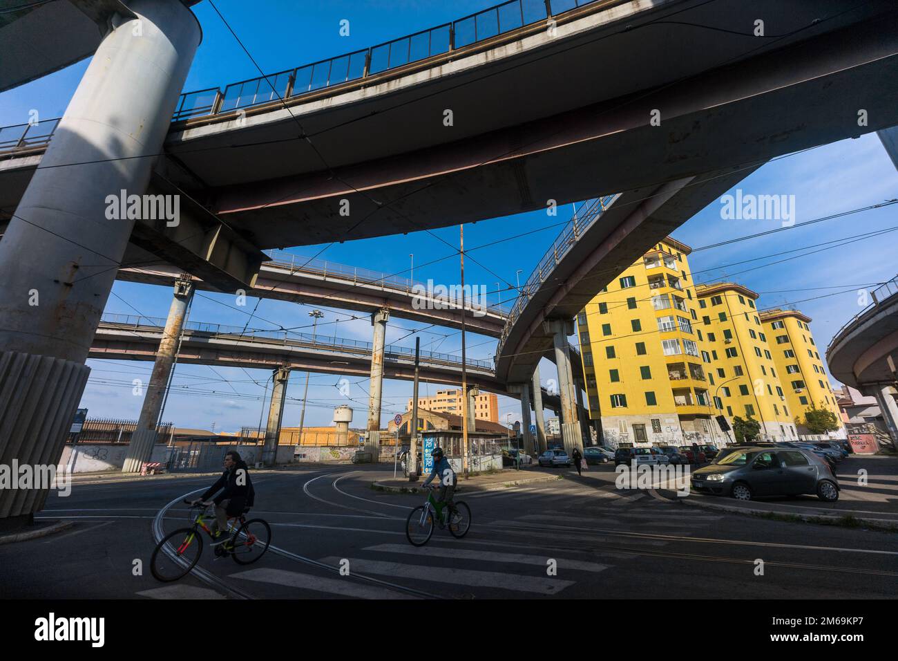 Rome, Italy, Europe: Urban highway cross the densely populated ...