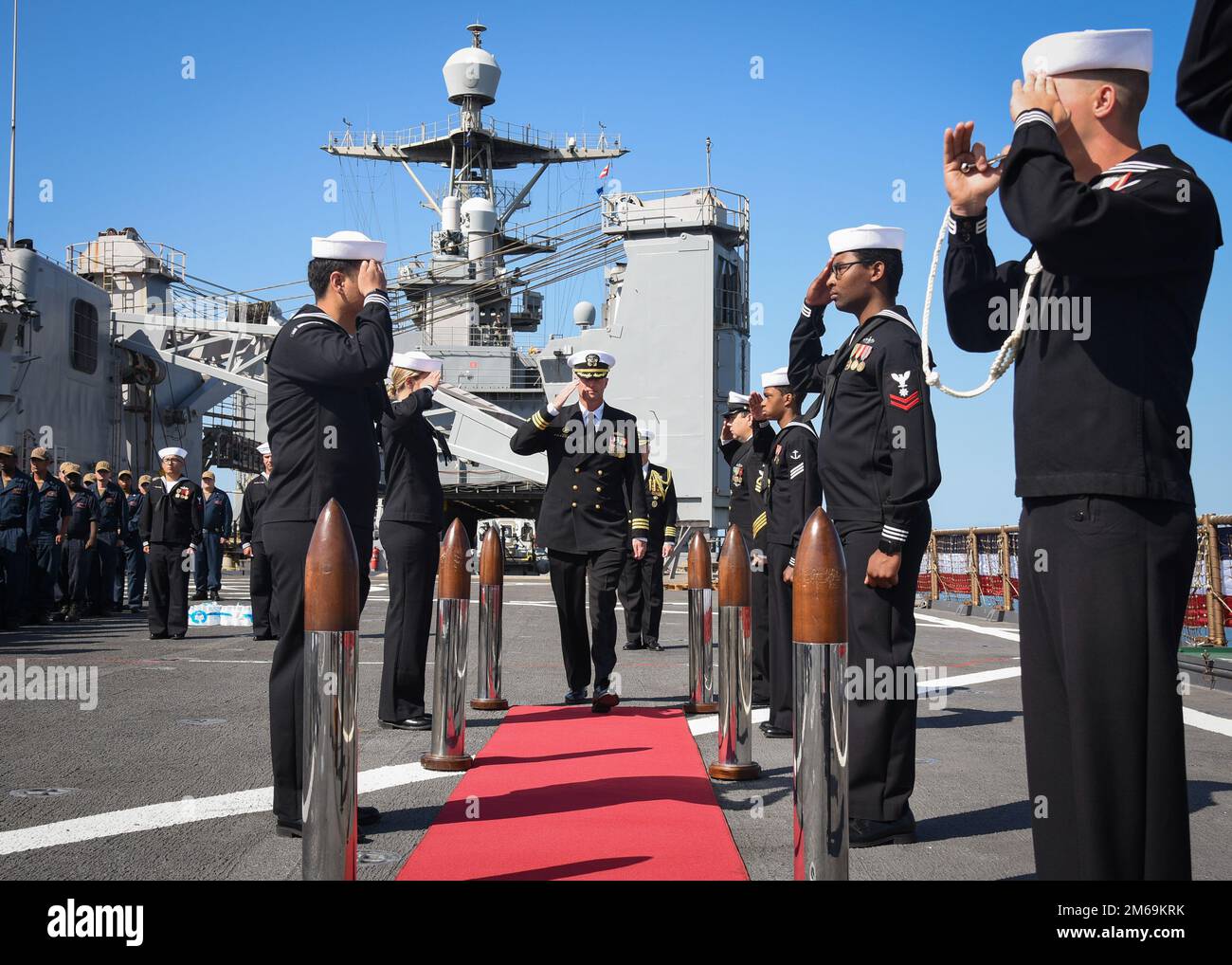 SAN DIEGO (April 21, 2022) Cmdr. Cullen M. Greenfield salutes while ...
