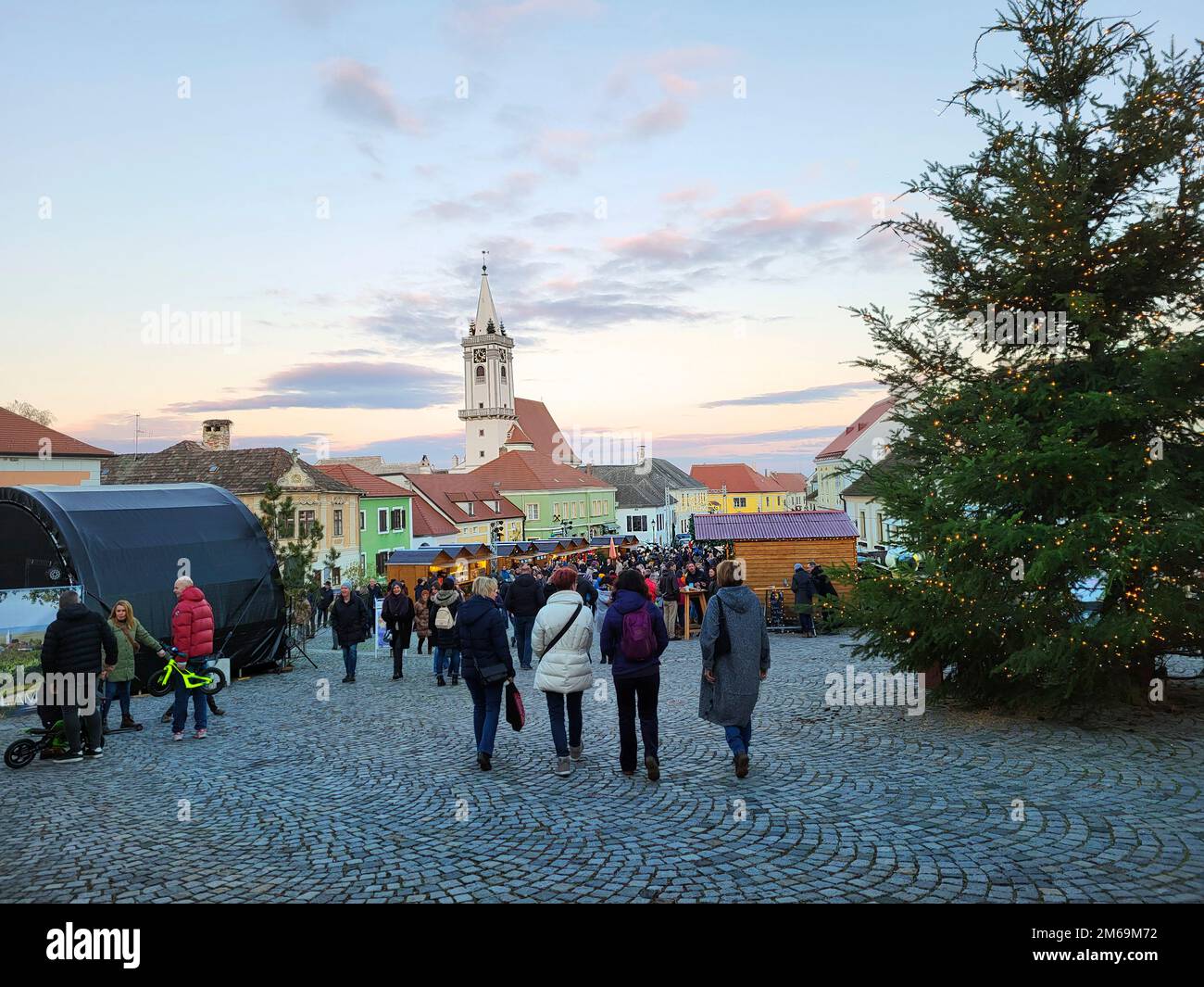 Rust, Austria - November 26, 2022: Unidentified people and evening ...
