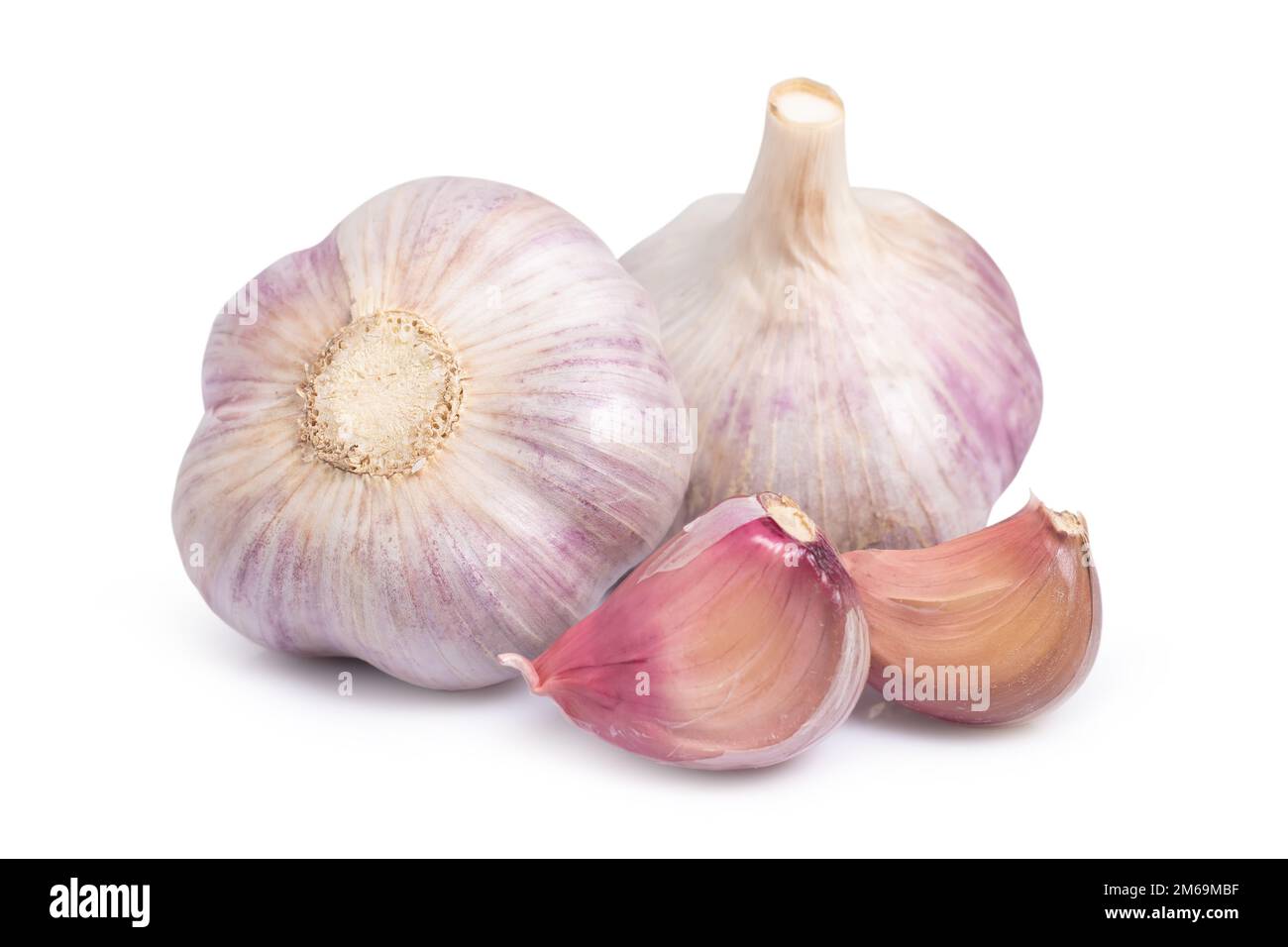 Garlic clove and bulb isolated on white background Stock Photo - Alamy