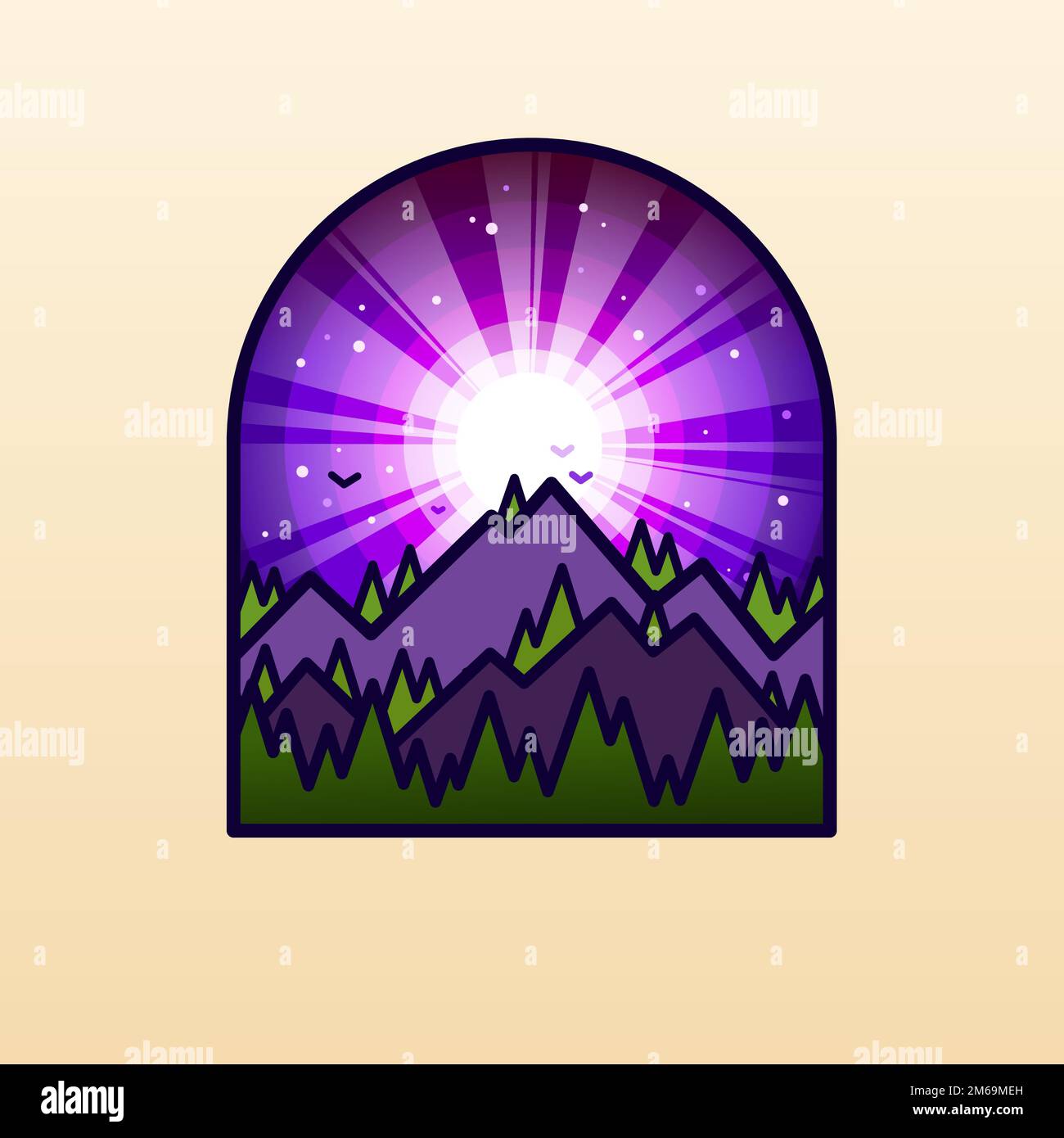 Full moon from window Stock Vector Images - Alamy