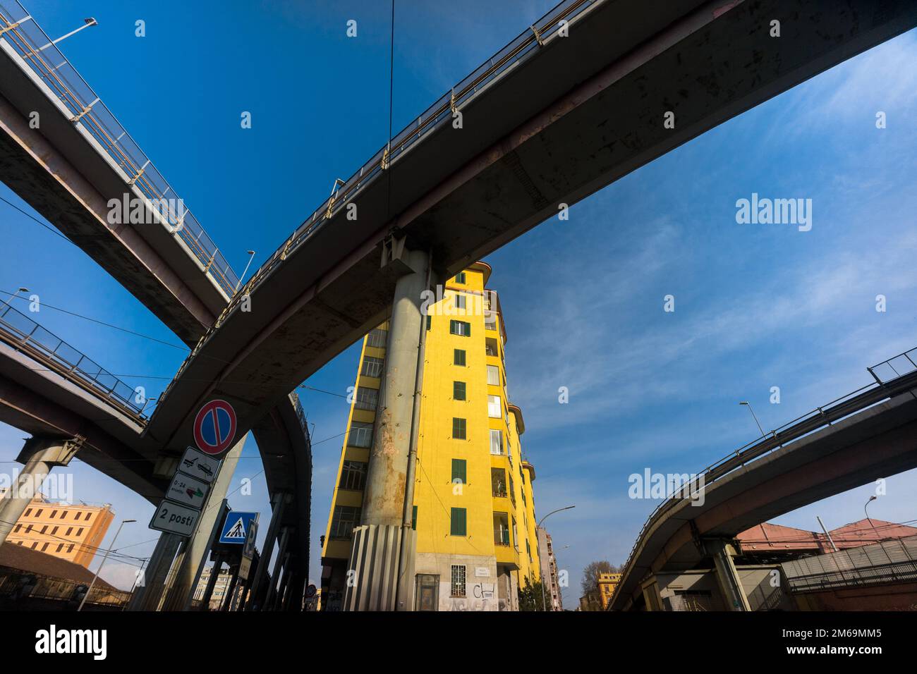 Rome, Italy, Europe: Urban highway cross the densely populated ...