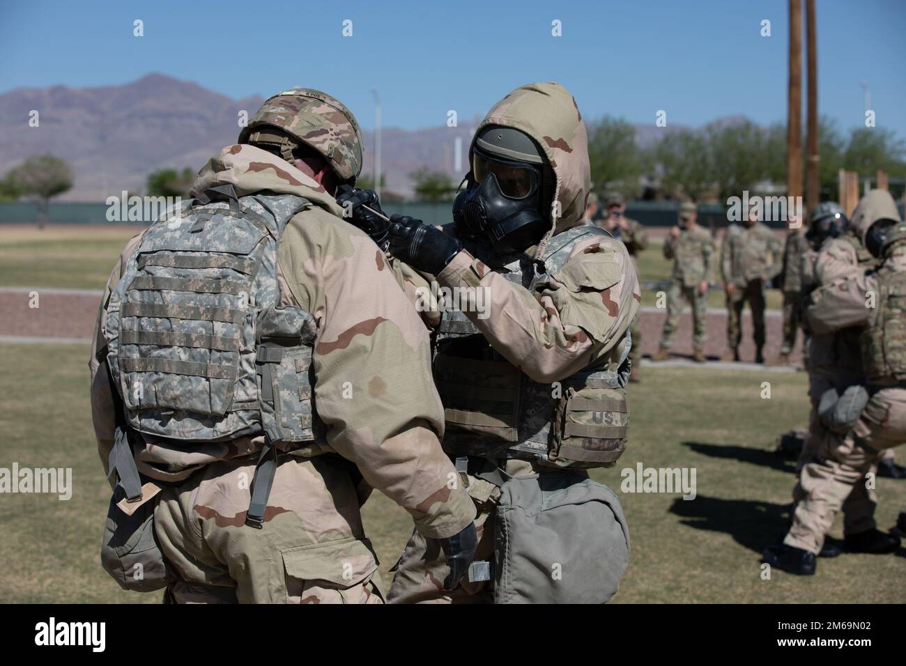 Two Soldiers assigned to the 1st Armored Division at Fort Bliss, Texas ...