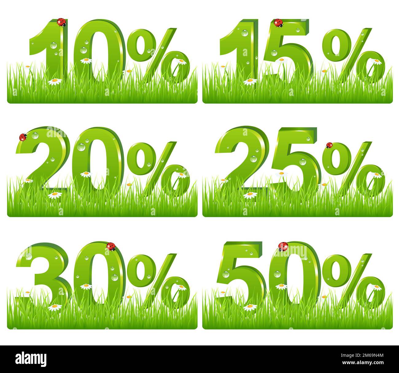 Green Discount Figures In Grass Stock Photo - Alamy