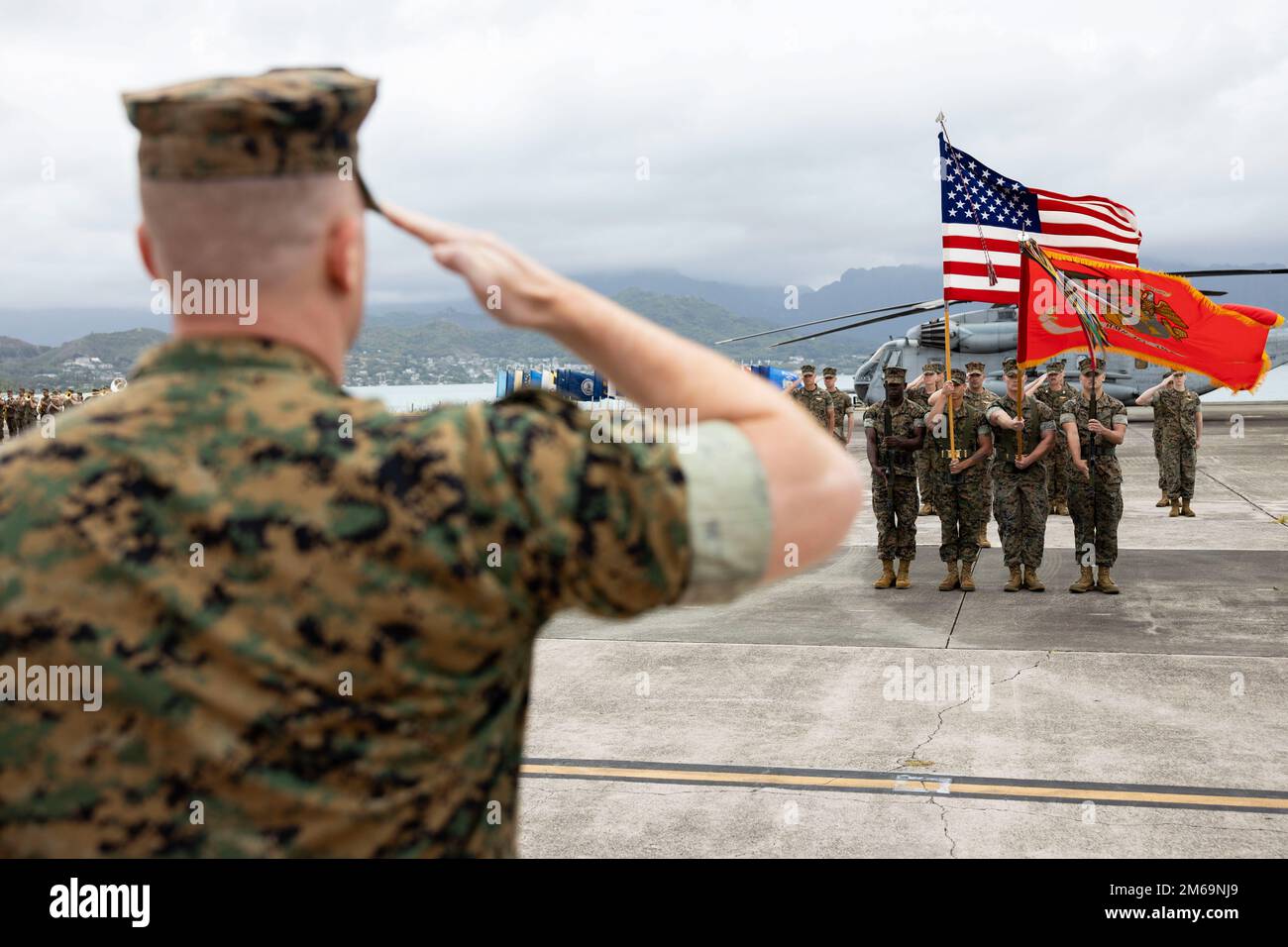 U.S. Marine Corps Lt. Col. Kelly Allen, commanding officer of Marine ...
