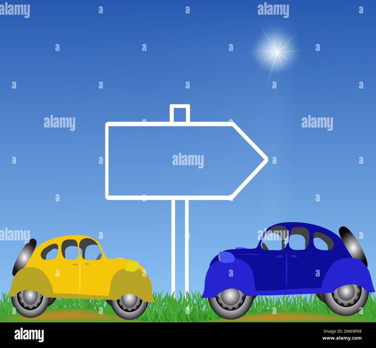 Cars on grass hi-res stock photography and images - Alamy