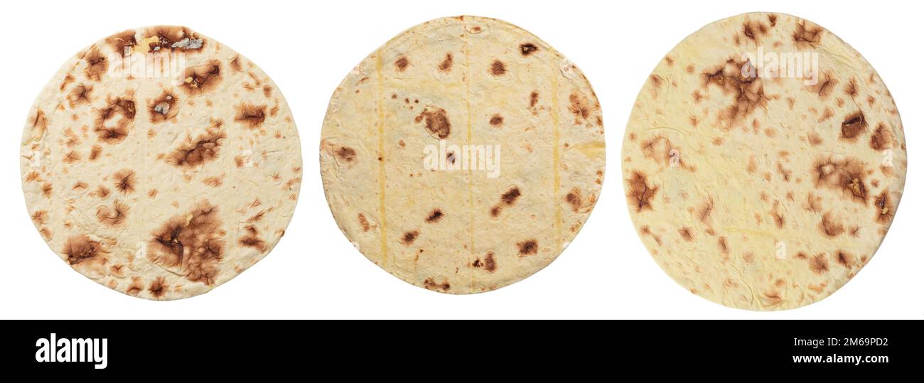 Wheat round taco tortilla or pita lavash round flat bread from above ...