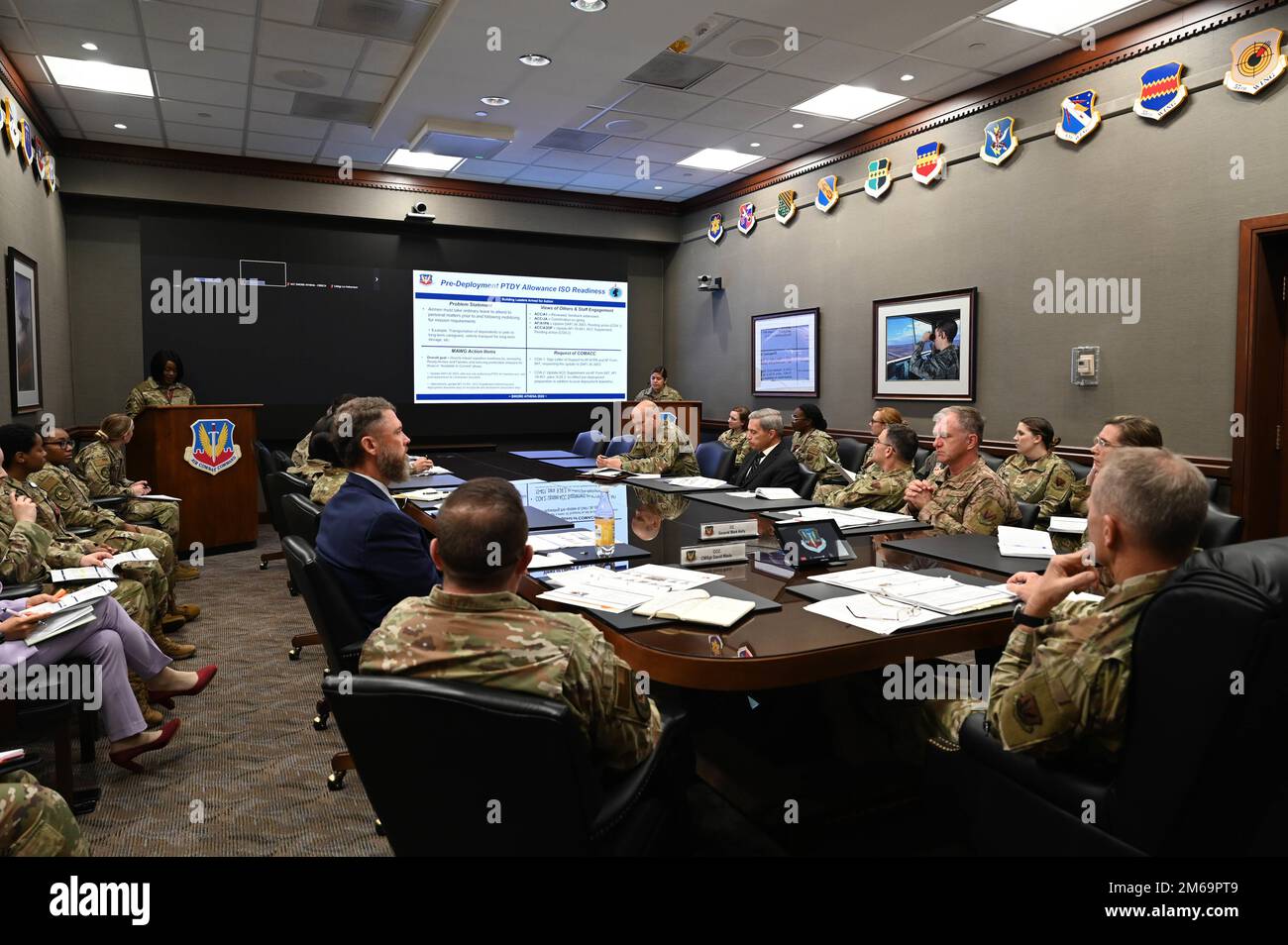 Air Combat Command's Sword Athena 2022 team members briefed Gen. Mark ...