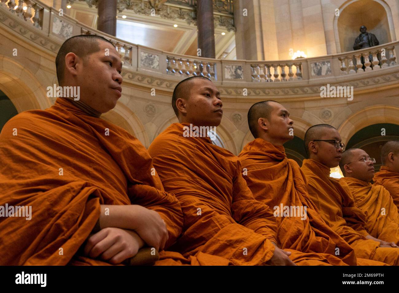 Thai Monks from the Wat Promwachirayan Thai Buddhist temple in St ...