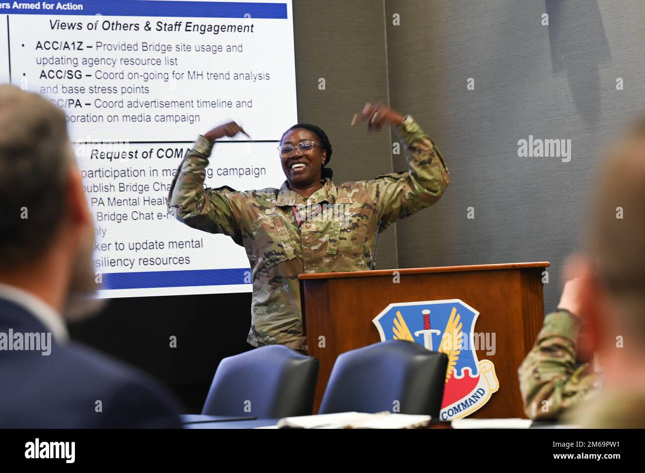 Air Combat Command's Sword Athena 2022 team members briefed Gen. Mark ...