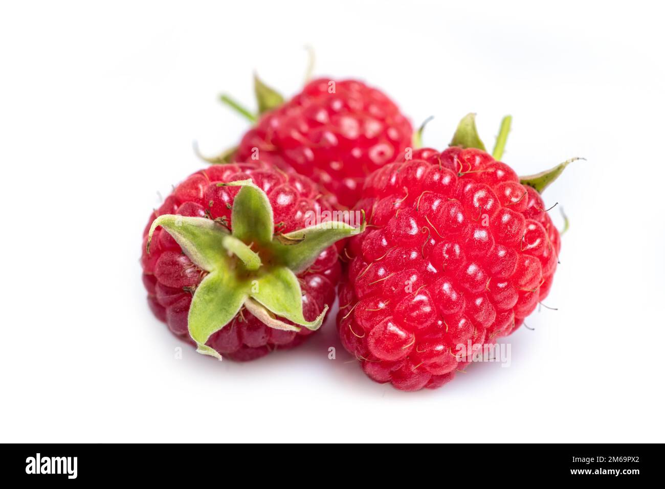 Raspberry with leaves. Raspberry isolated on white background Stock ...