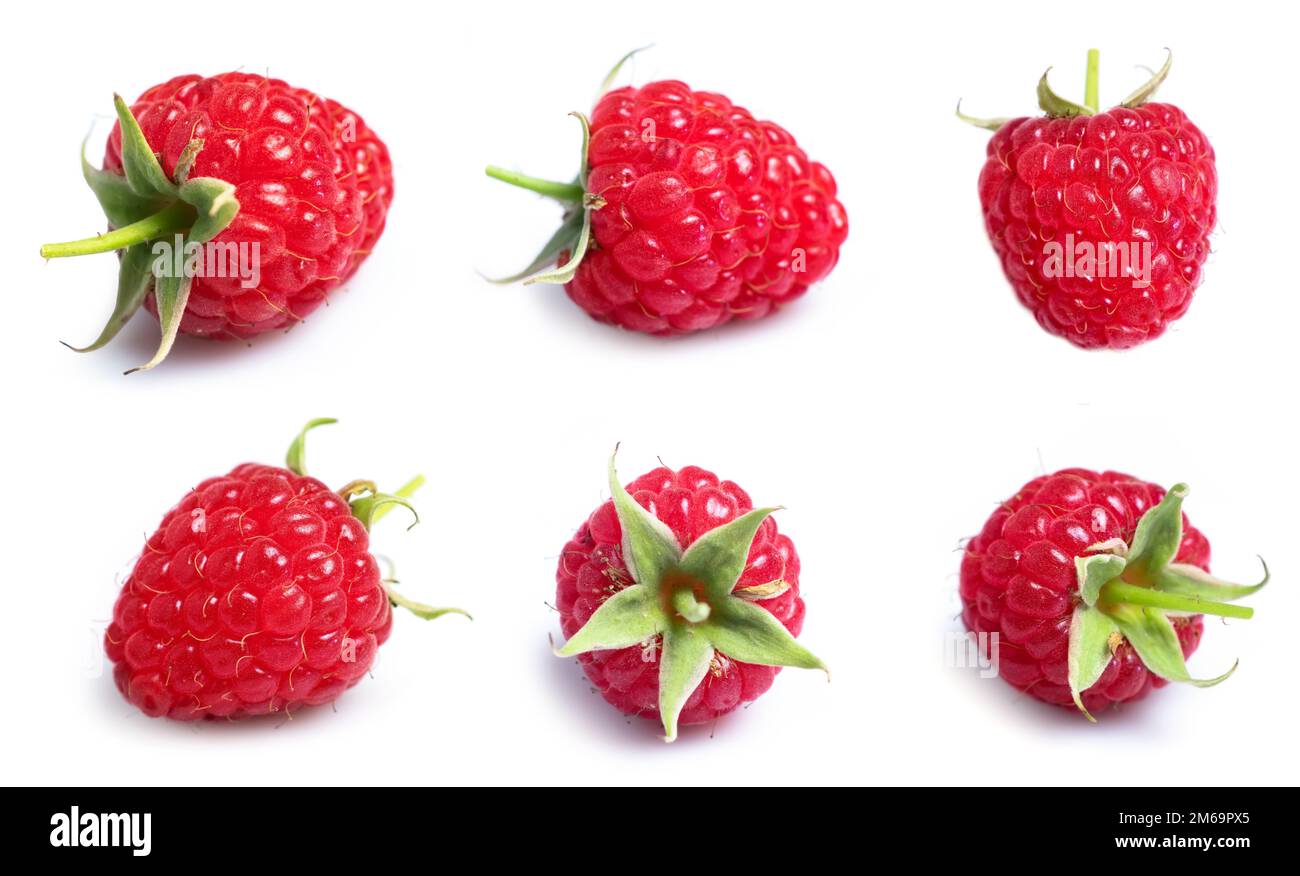 Raspberry isolated. Raspberries with leaf isolate. Raspberry with leaf ...