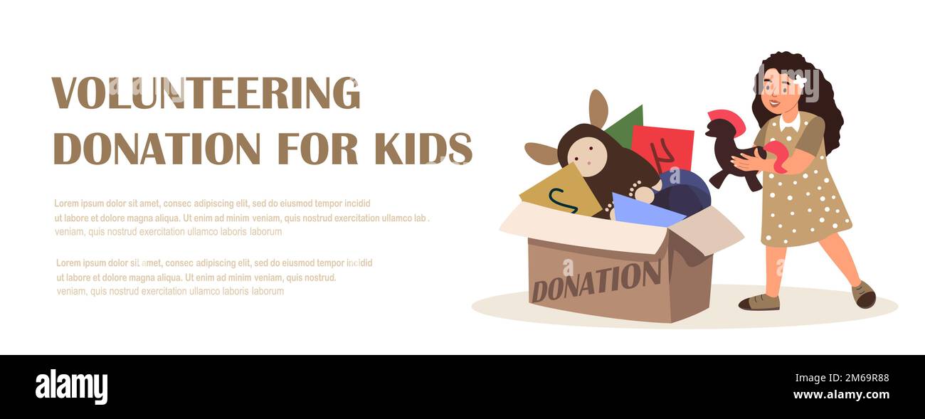Landing Page Template Action for Kids.Children help Children.Girl Take ...