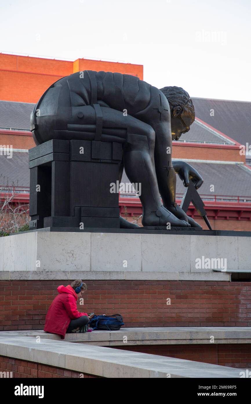 Isaac Newton sculpture by Eduardo Paolozzi British Library London Stock ...
