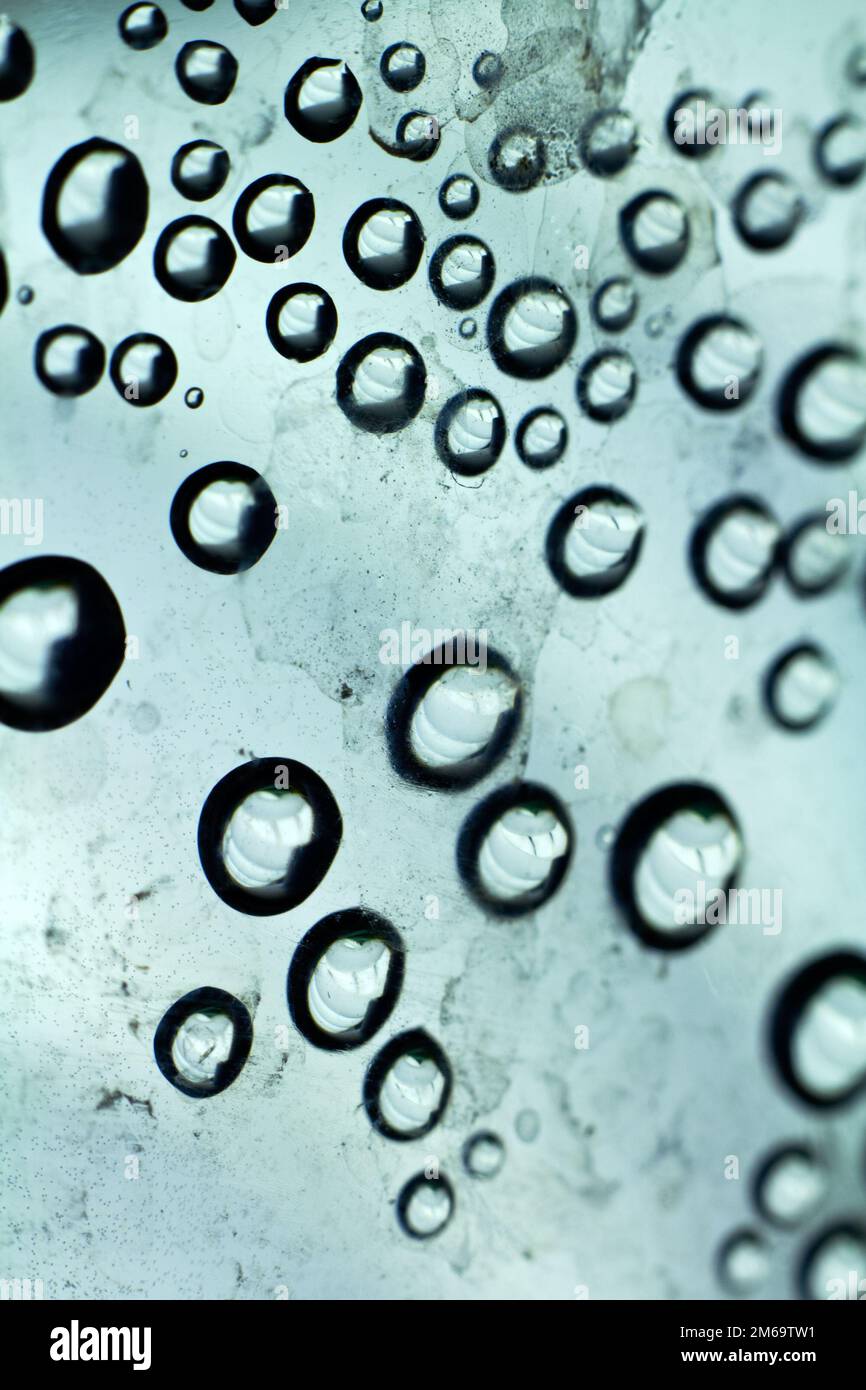 Grunge water drops. Bubbles on old dirty glass Stock Photo - Alamy