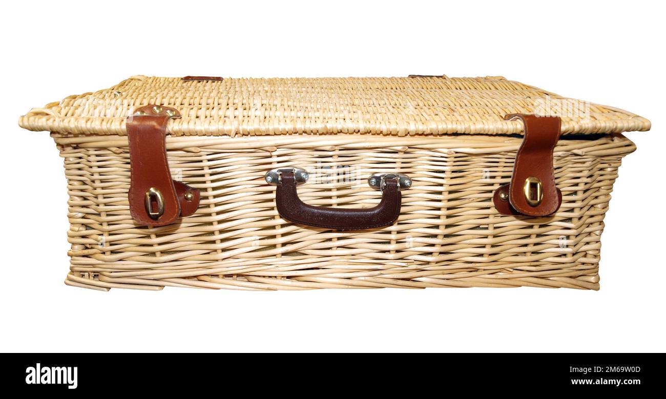 Cane Picnic Hamper Stock Photo - Alamy