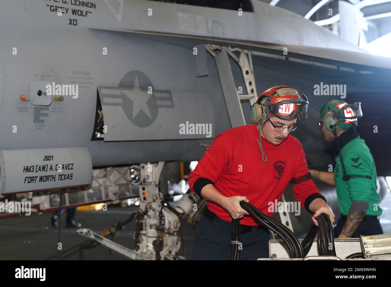 Aviation Ordnanceman Airman Joseph Sheaff, from Houston, assigned to ...