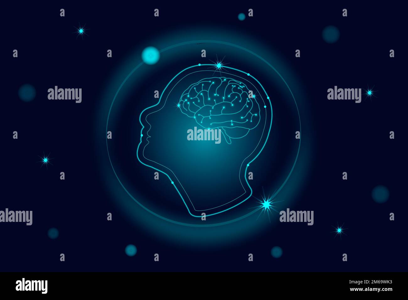 Artificial intelligence brain robotic system vector Stock Vector Image ...