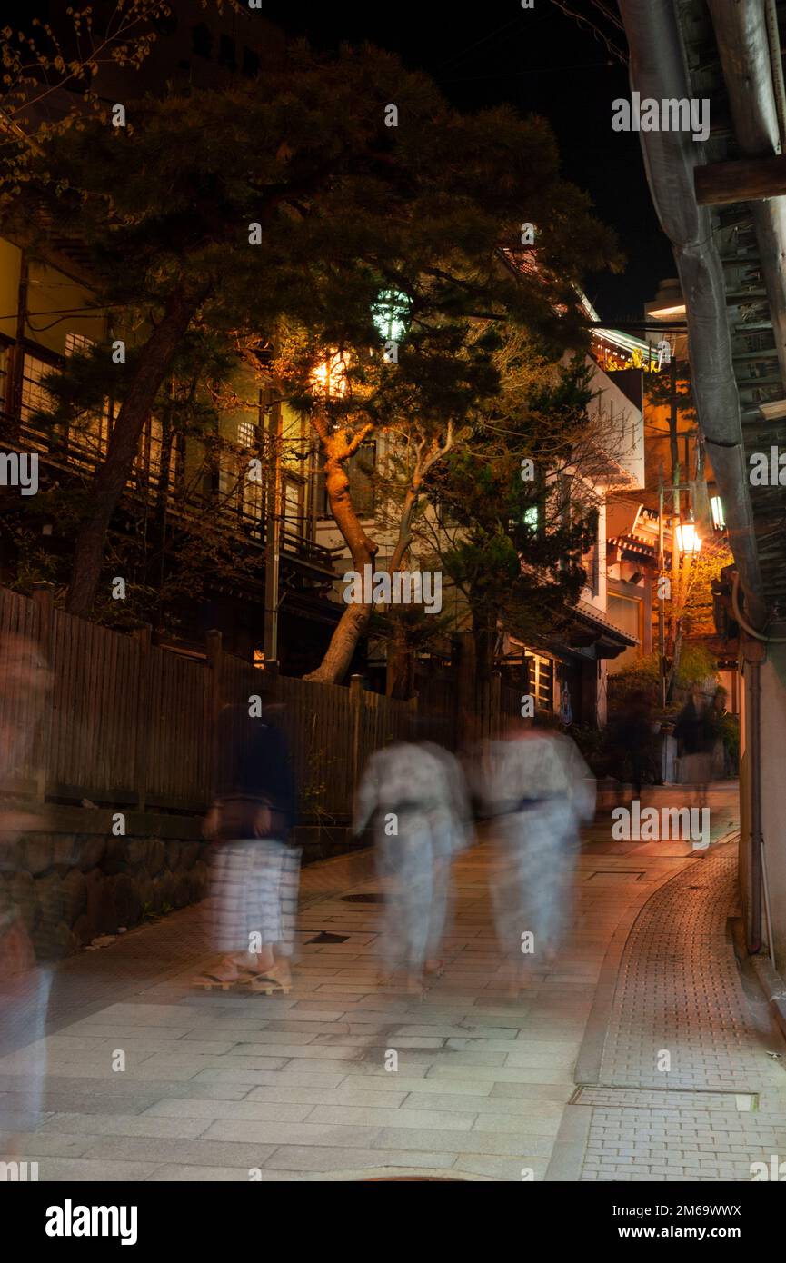 The narrow and traditional streets of Shibu Onsen are atmospheric at ...