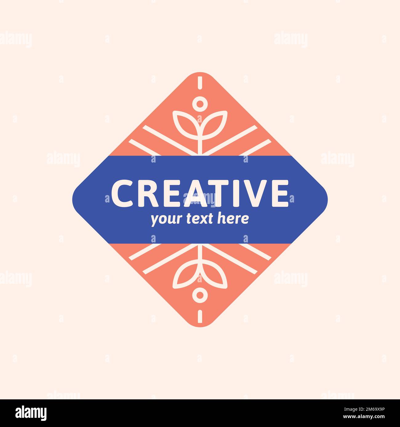 Creative badge on a cream background vector Stock Vector Image & Art ...