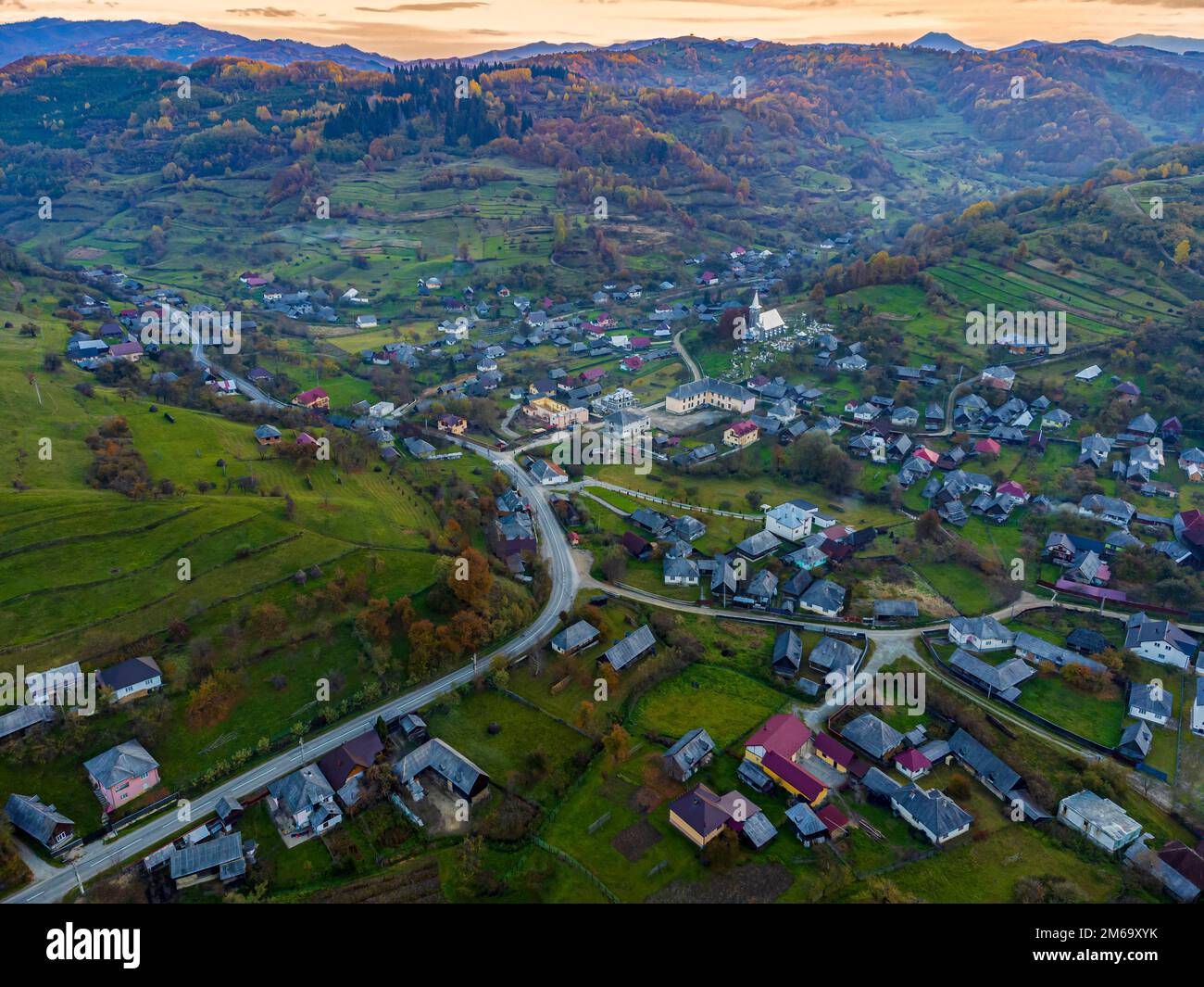 Dramatic sunrise over the old, historic village of Bocicoel. Photo ...
