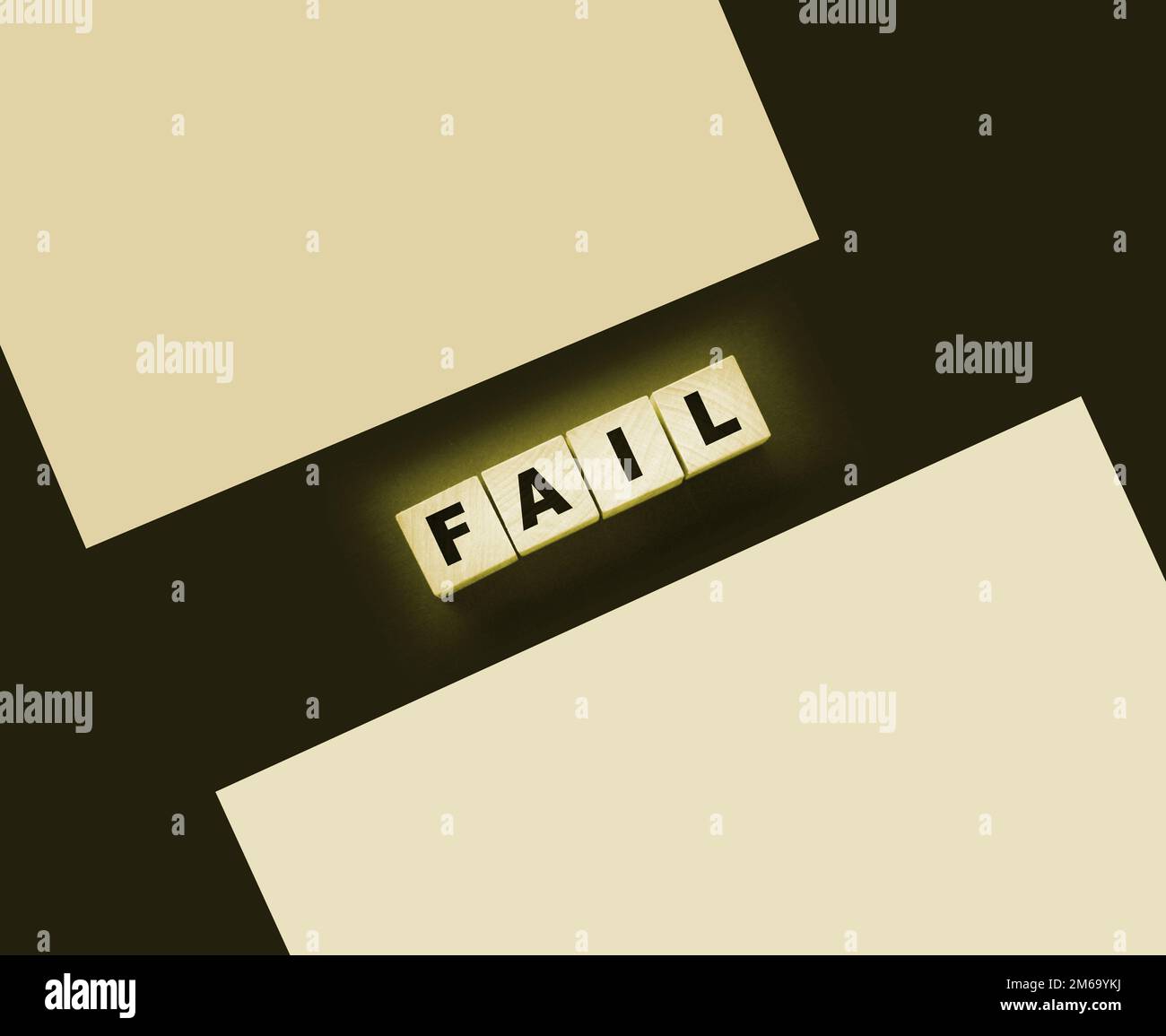 FAIL Word text Written In Wooden Cube blocks on black background ...