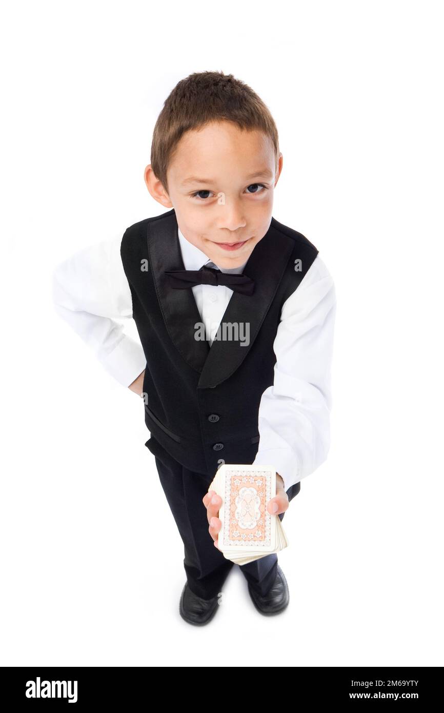 Boy playing pocker Stock Photo - Alamy