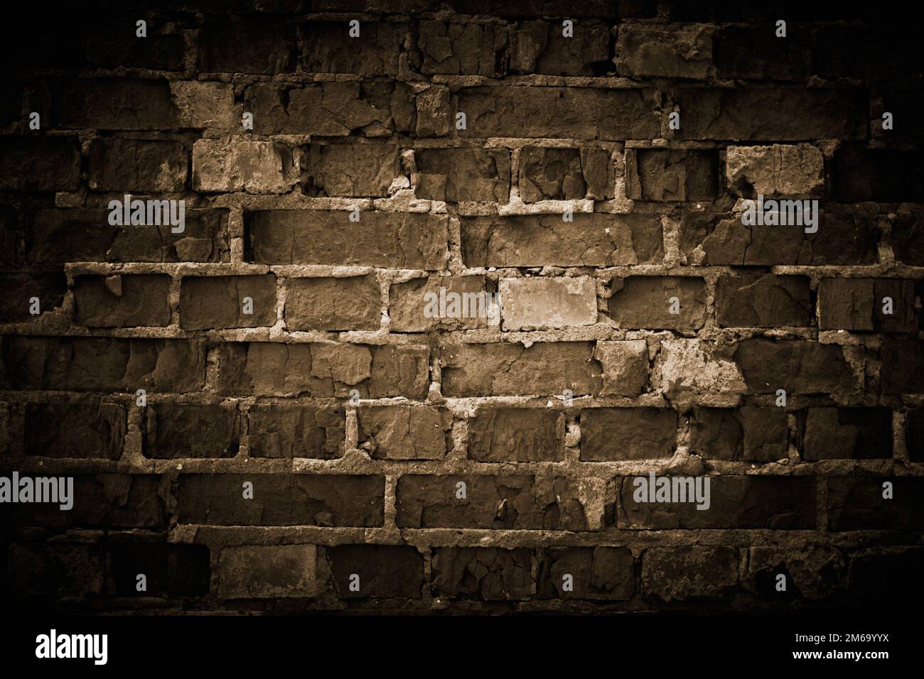 Rough brick wall, toned Stock Photo - Alamy
