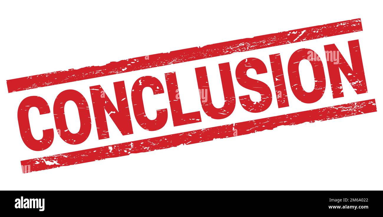 CONCLUSION text written on red rectangle stamp sign Stock Photo - Alamy